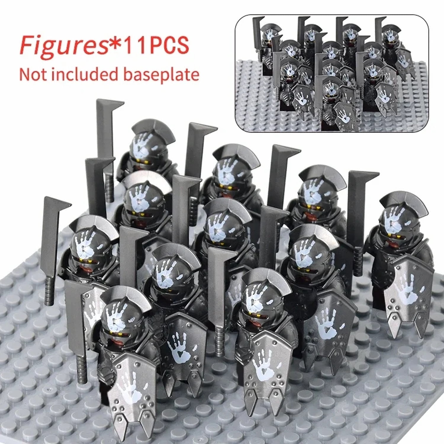 11 piece Fantasy Kingdom LOTR Construction Kit: Dwarf Elf Knight ...