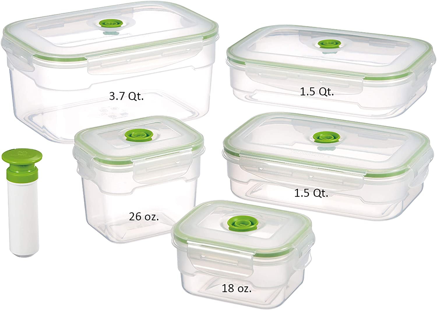 11 piece Vacuum Seal Food Storage Containers with Vacuum Pump, Airtight ...
