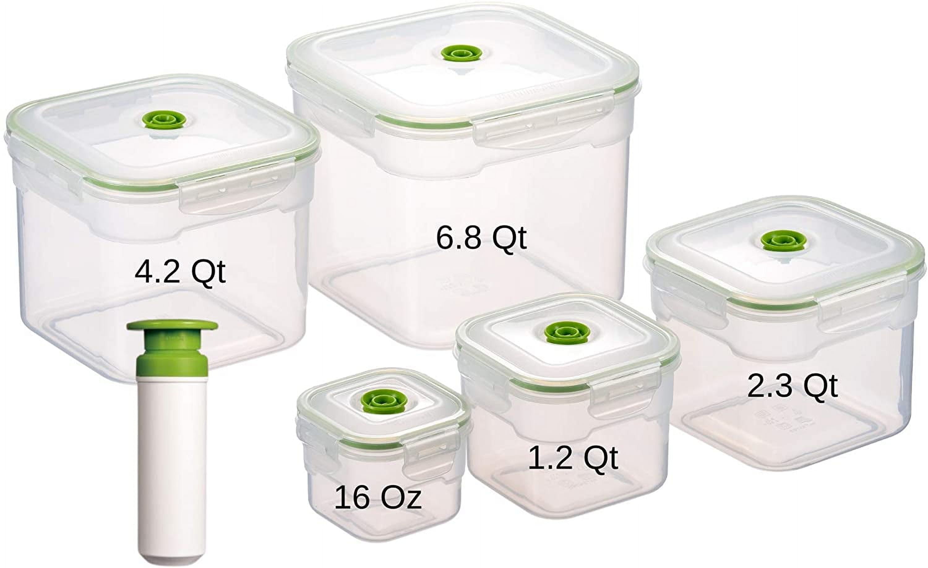 11 piece Vacuum Seal Food Storage Containers with Vacuum Pump, Airtight and Leak Proof, Vacuum ...