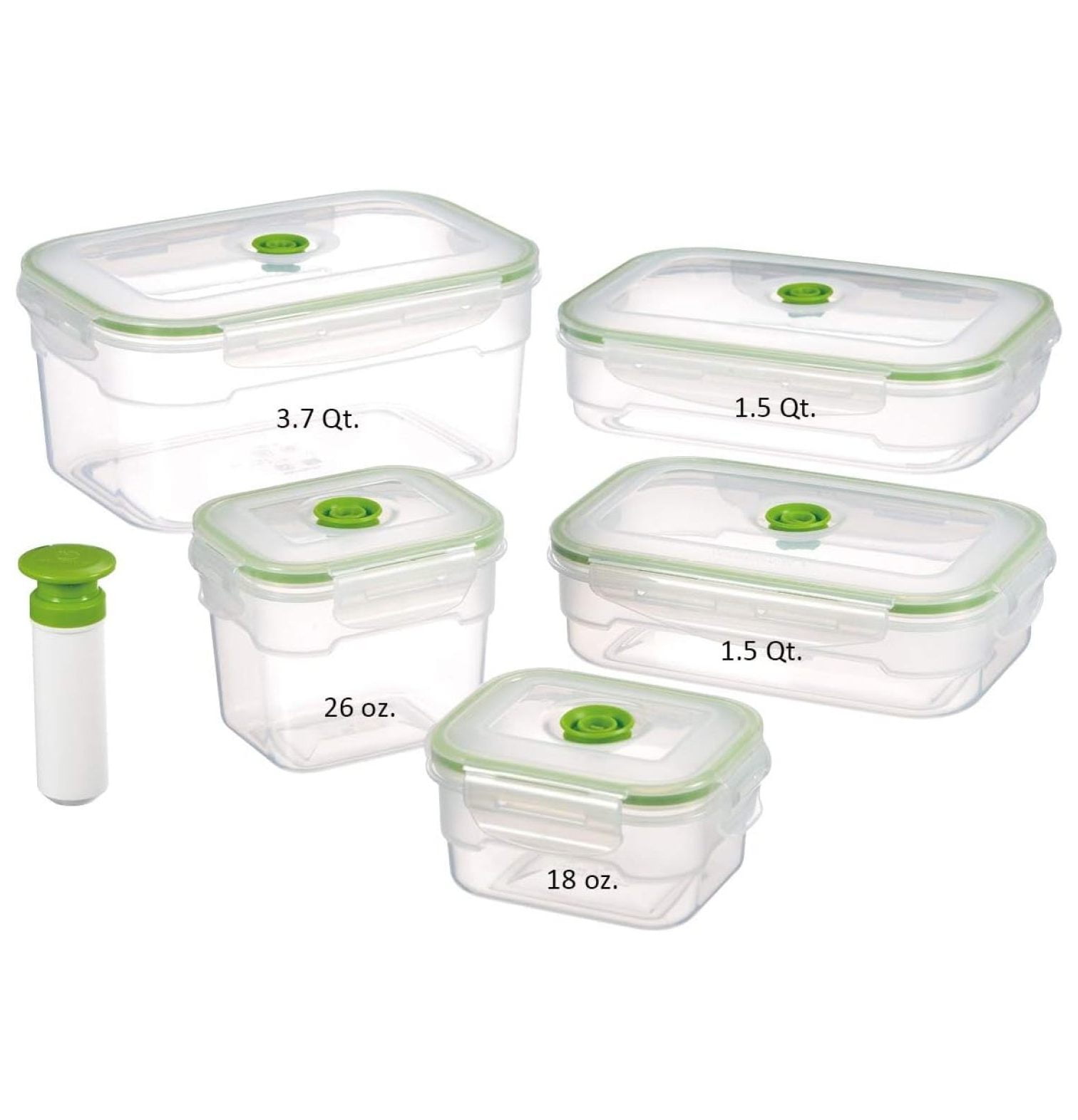 11 piece Vacuum Seal Food Storage Containers with Vacuum Pump, Airtight ...