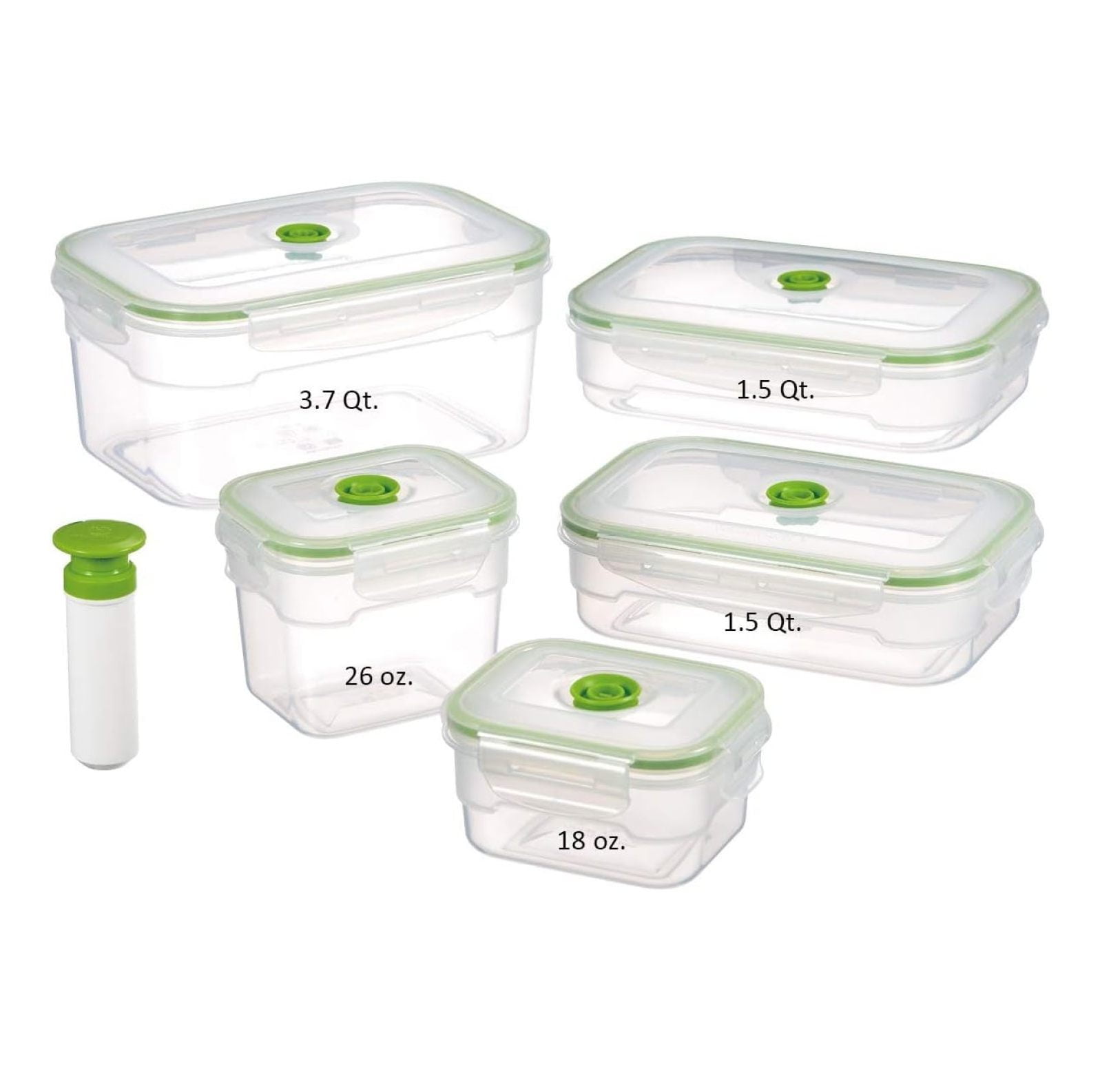 11 piece Vacuum Seal Food Storage Containers with Vacuum Pump, Airtight ...