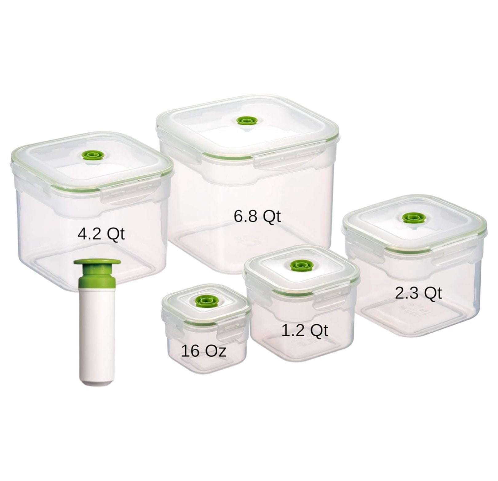 11 piece Vacuum Seal Food Storage Containers with Vacuum Pump, Airtight ...