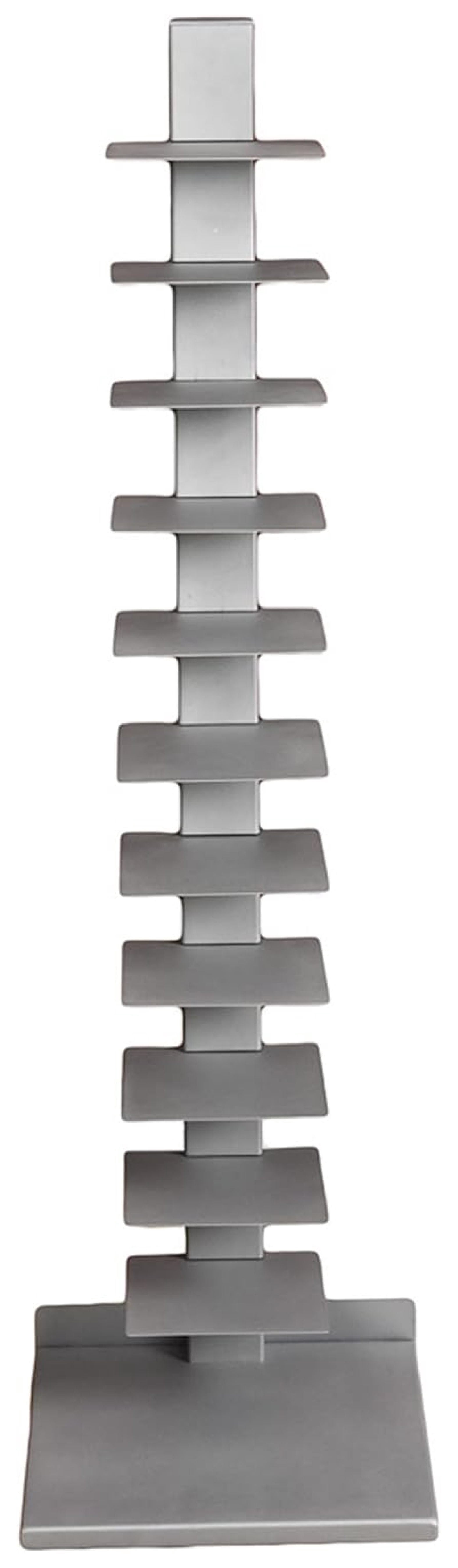 11- shelf Metal Spine Book Tower, Silver - Walmart.com