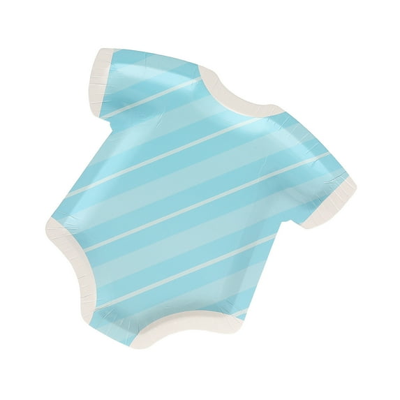 11" x 10 3/4" Baby Boy Blue Onesie-Shaped Disposable Paper Dinner ...