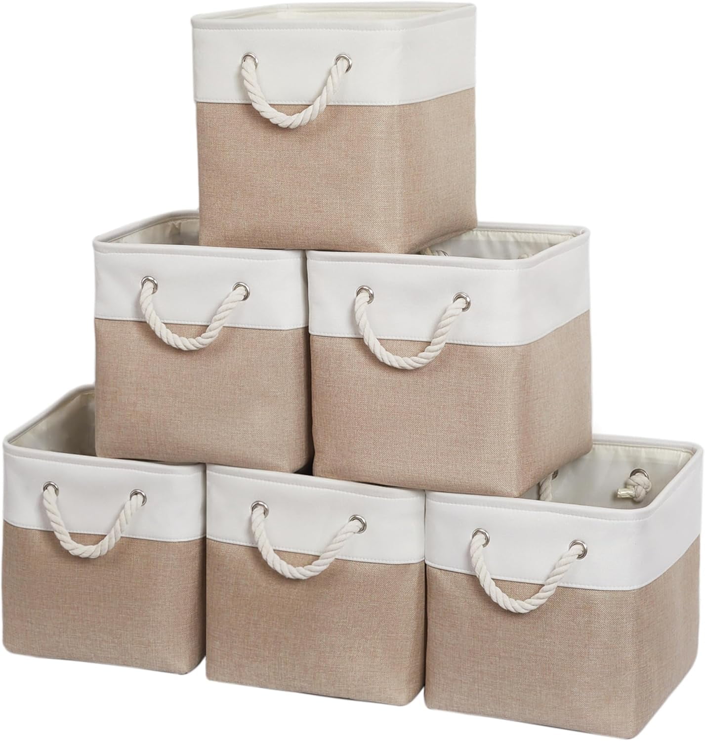 11 x 11 Inch Storage Cubes, 6 Pack Large Collapsible Fabric Storage Bin ...