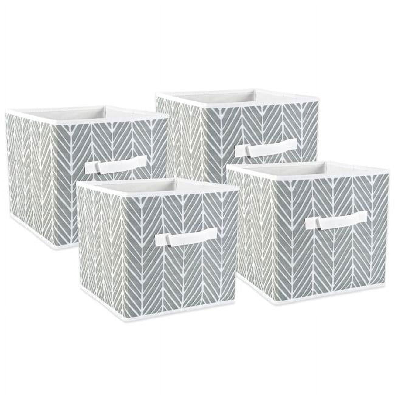 11 x 11 x 11 in. Nonwoven Herringbone Square Polyester Storage Cube ...