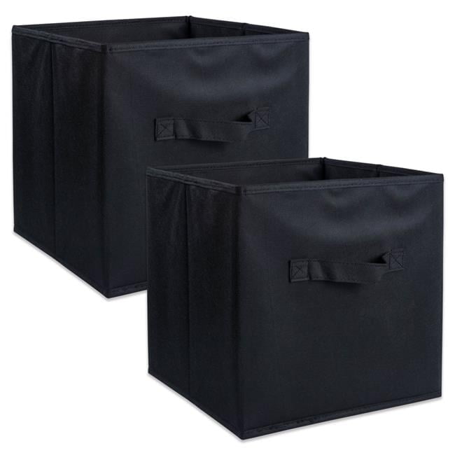 11 x 11 x 11 in. Nonwoven Pp Solid Square Storage Cube, Black - Set of ...