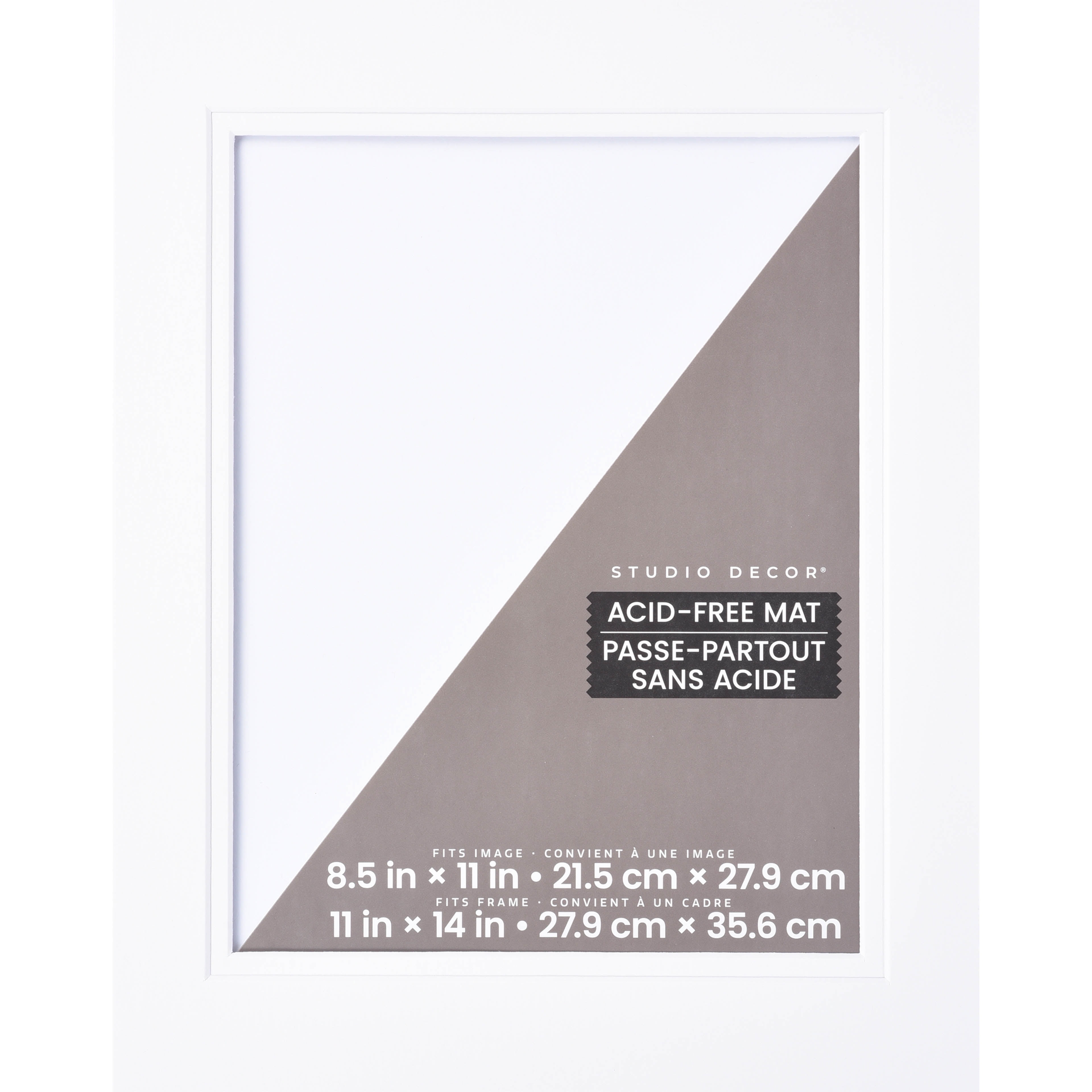 11" x 14" Brazilian White Double Mat with 8.5" x 11" Opening by Studio ...