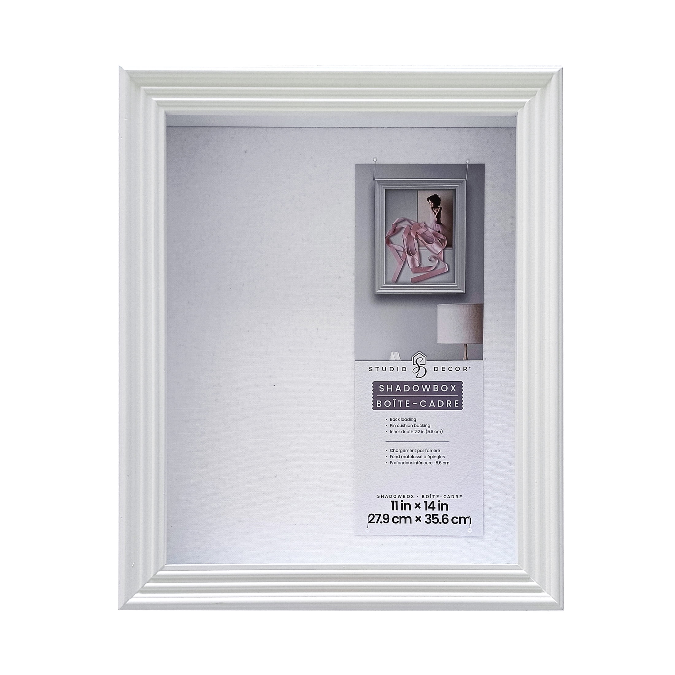 11" x 14" Classic White Shadow Box by Studio Décor - Easy Back Loading ...
