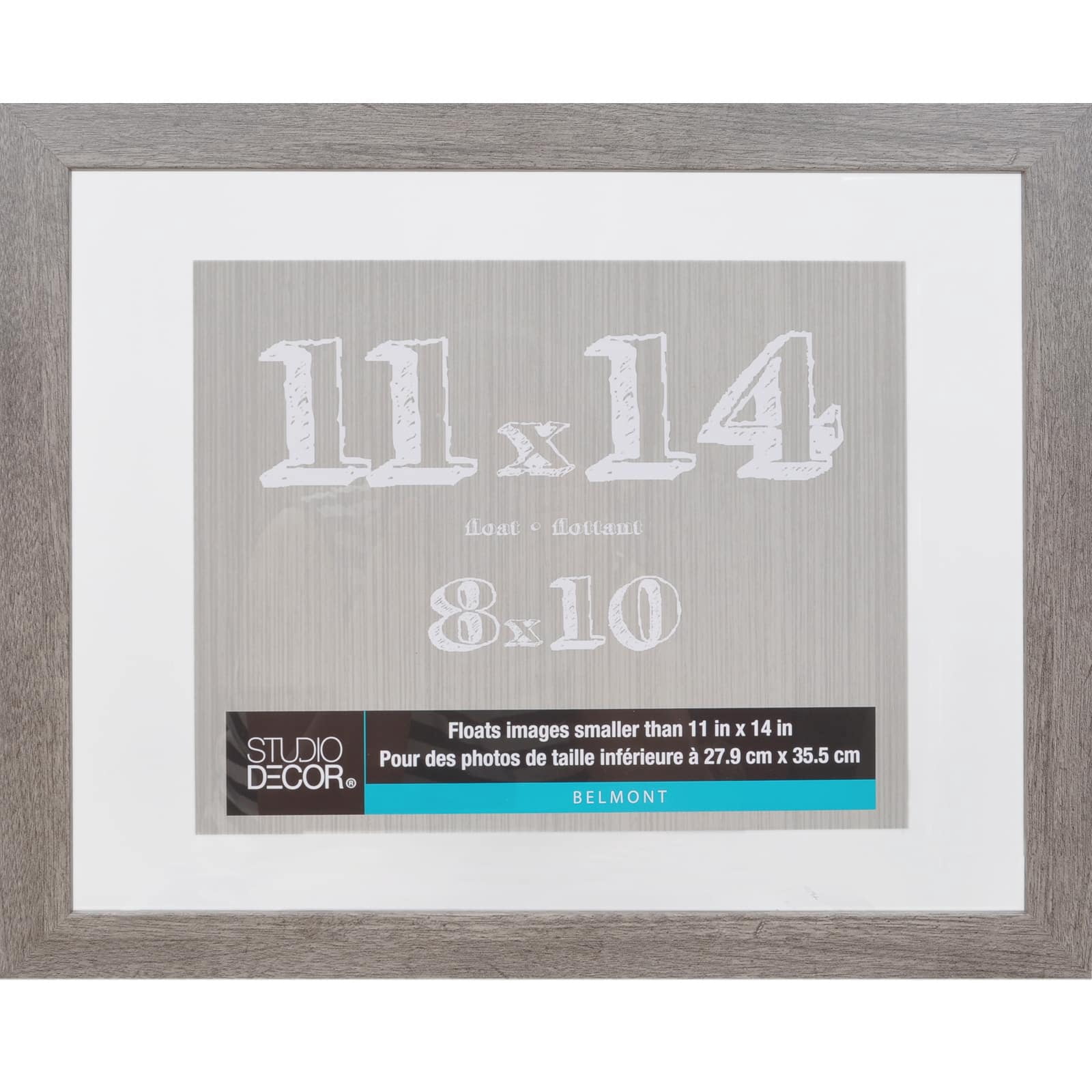 Studio Decor 11" x 14" Gray Belmont Float Picture Frame with 8" x 10 ...
