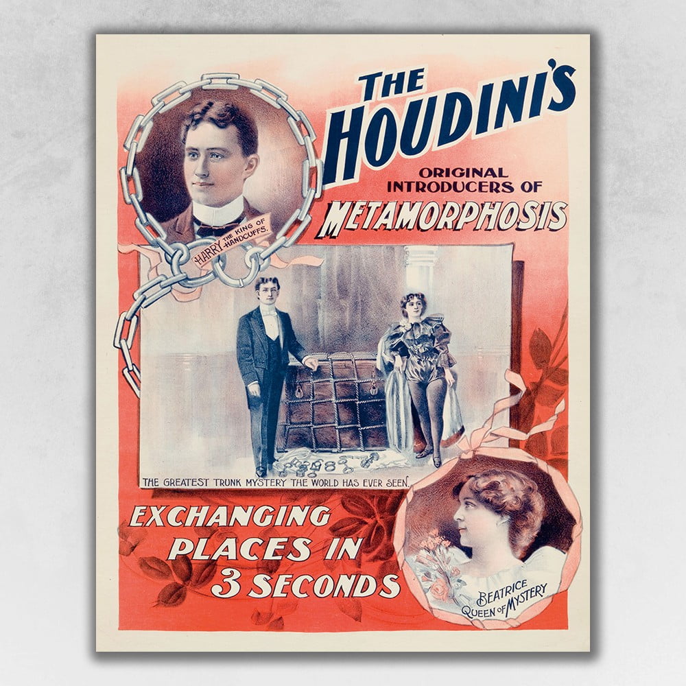 11" x 14" The Houdini's Metamorphosis Vintage Magic Poster Wall Art ...