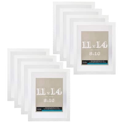 11" x 14" White Belmont Float Picture Frame with 8" x 10" Mat by Studio ...