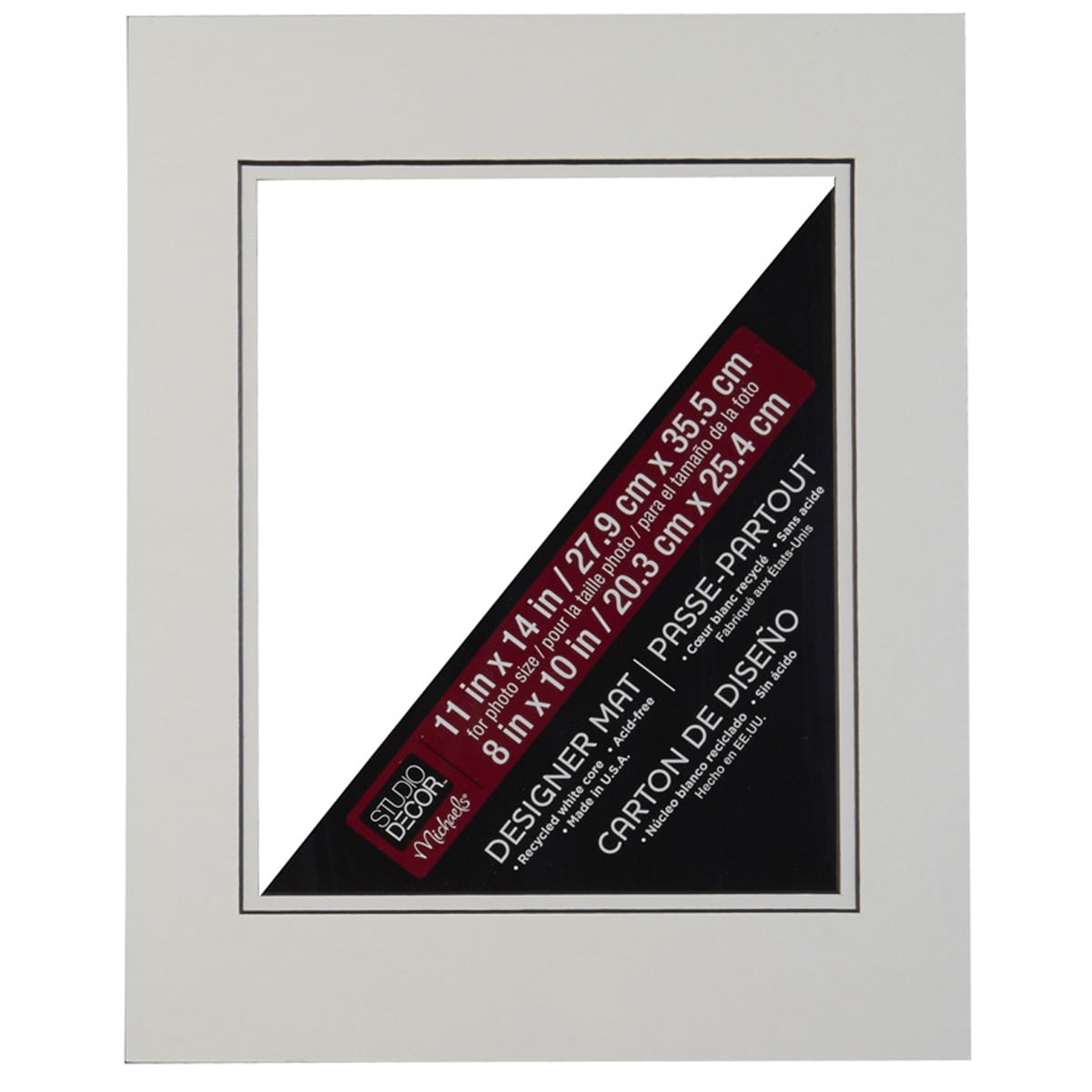 11" x 14" White with Black Core Double Mat with 8" x 10" Opening by ...
