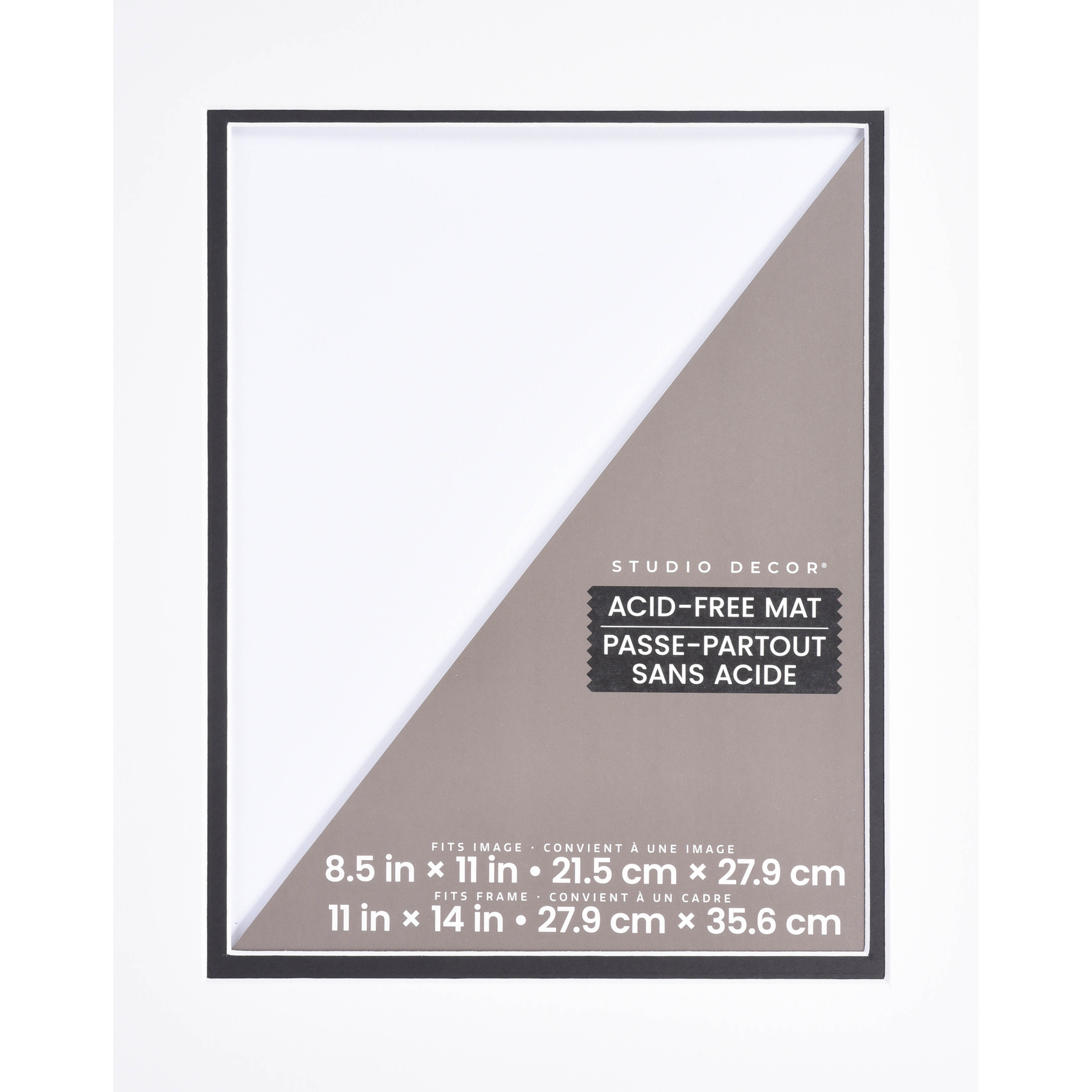 11" x 14" White & Black Double Ma with 8.5" x 11" Opening by Studio ...