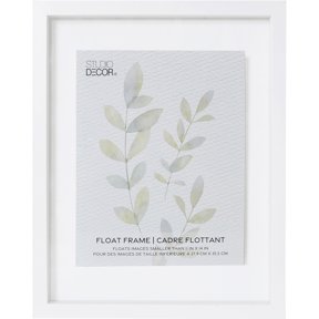 11" x 14" White Belmont Float Picture Frame with 8" x 10" Mat by Studio ...