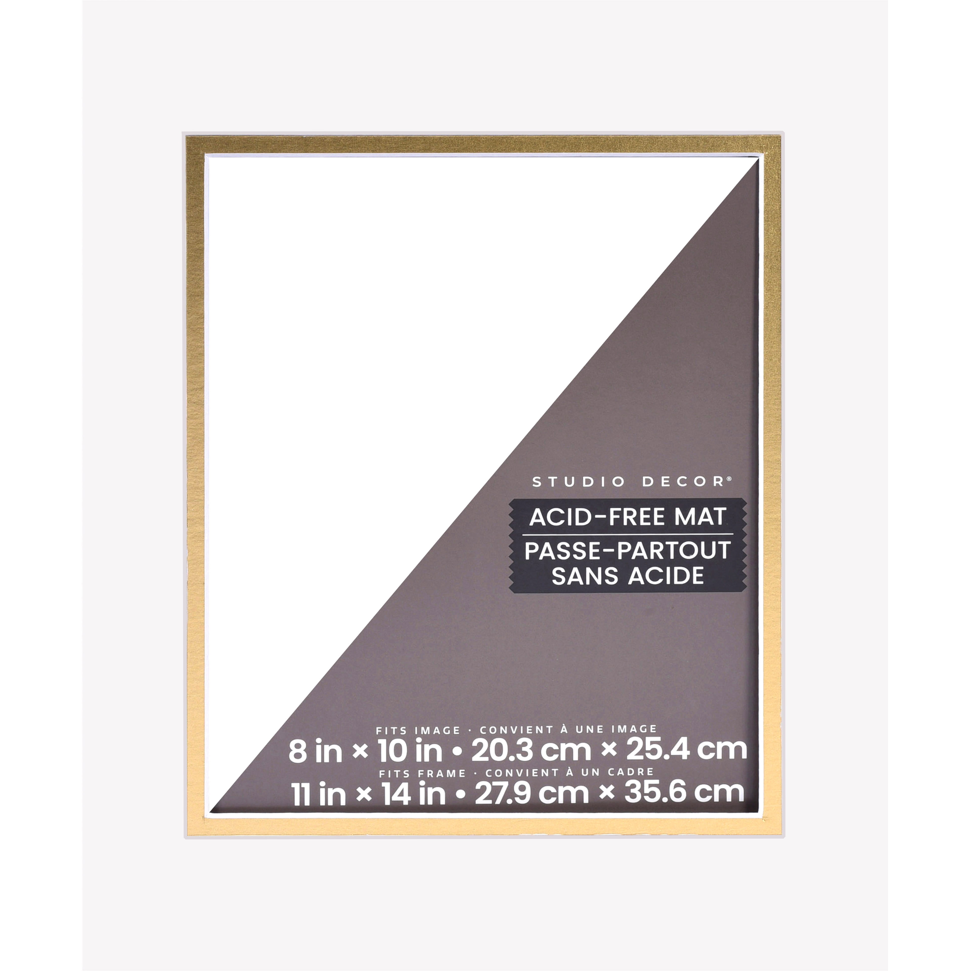 11" x 14" White & Gold Double Mat with 8" x 10" Opening by Studio Décor ...