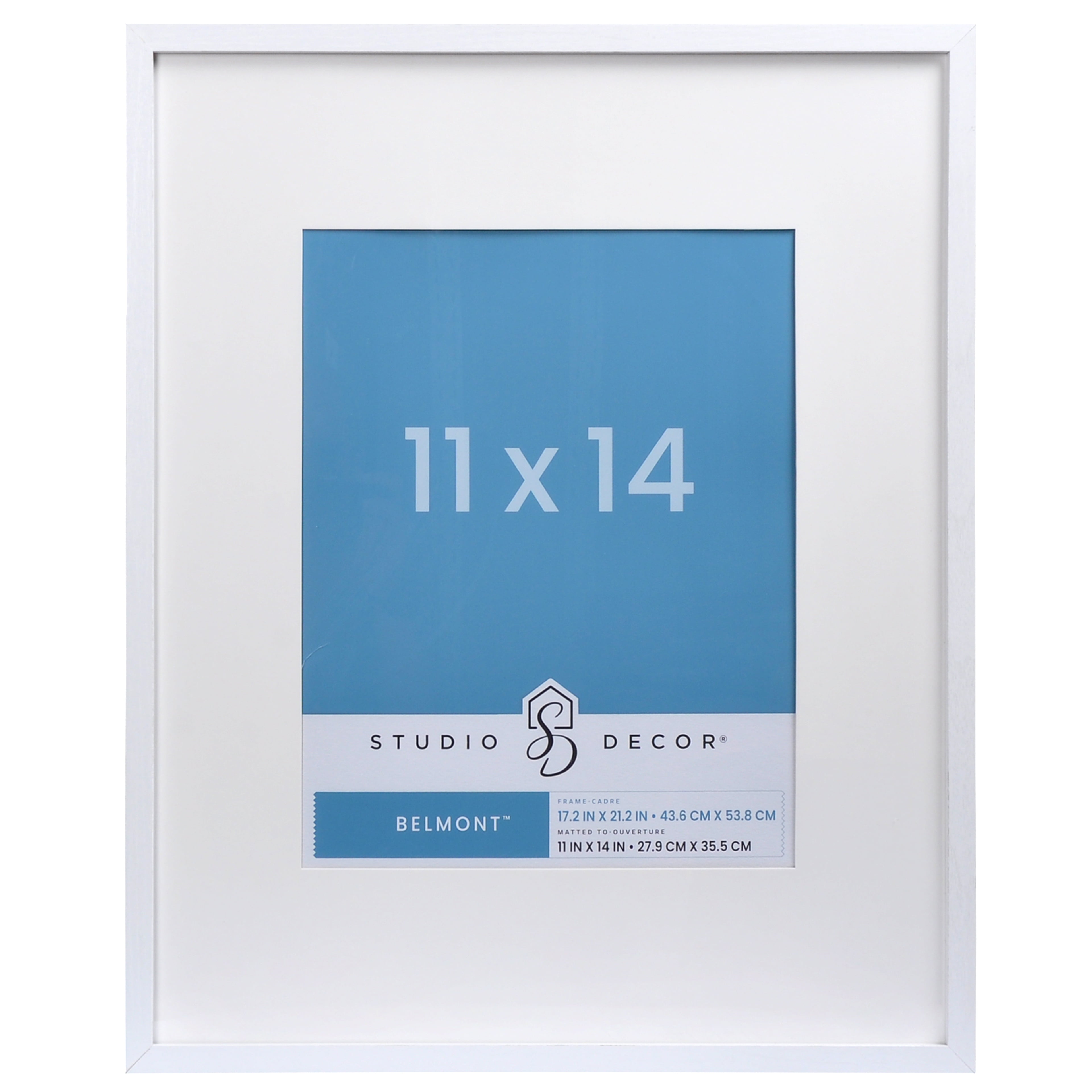 11" x 14" White Narrow Belmont Picture Frame with Mat by Studio Décor ...