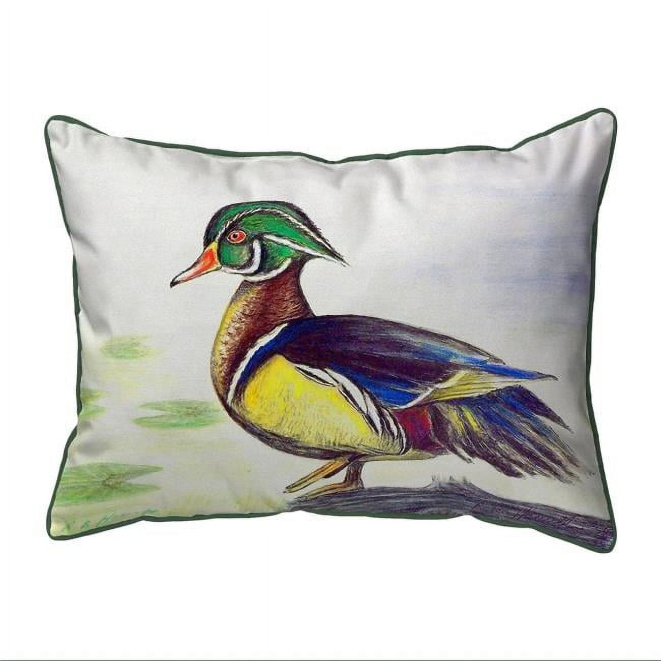11 x 14 in. Male Wood Duck Script Small Indoor & Outdoor Pillow ...