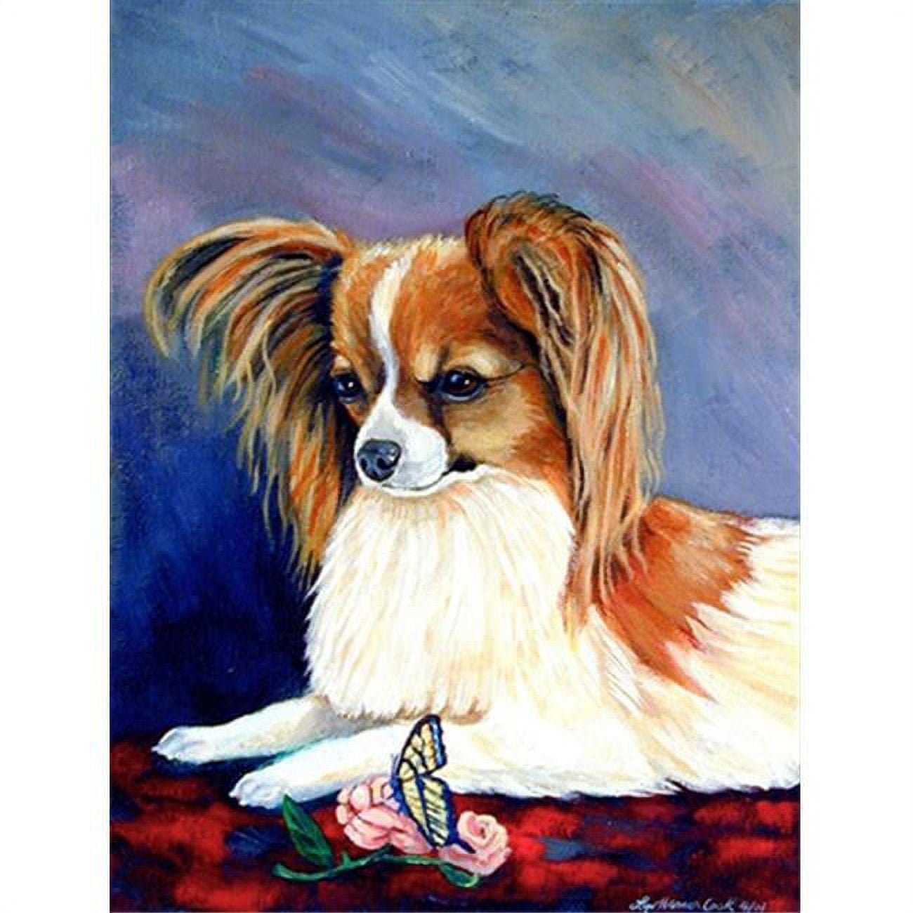 11 x 15 in. Sable Papillon With A Butterfly And Rose Flag Garden Size ...