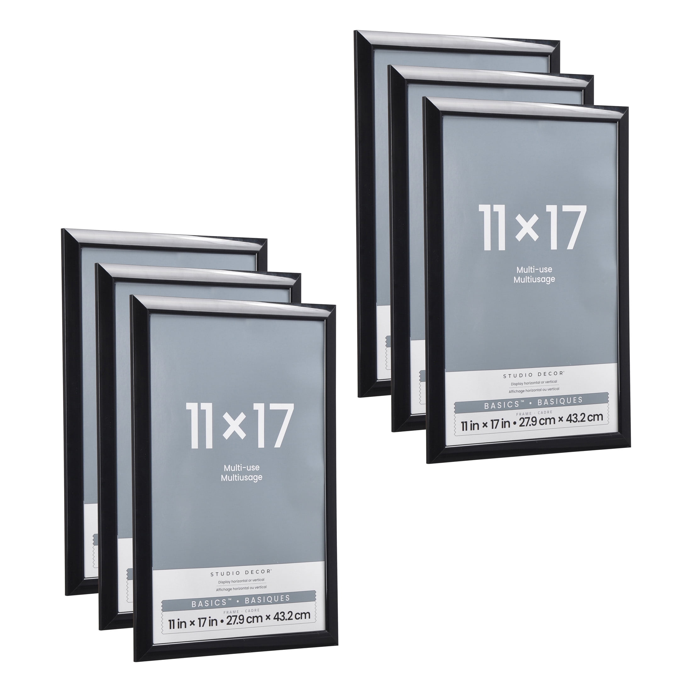 Studio Decor 11" x 17" Black Multi-Use Frames - Wall-Mount PVC, MDF ...