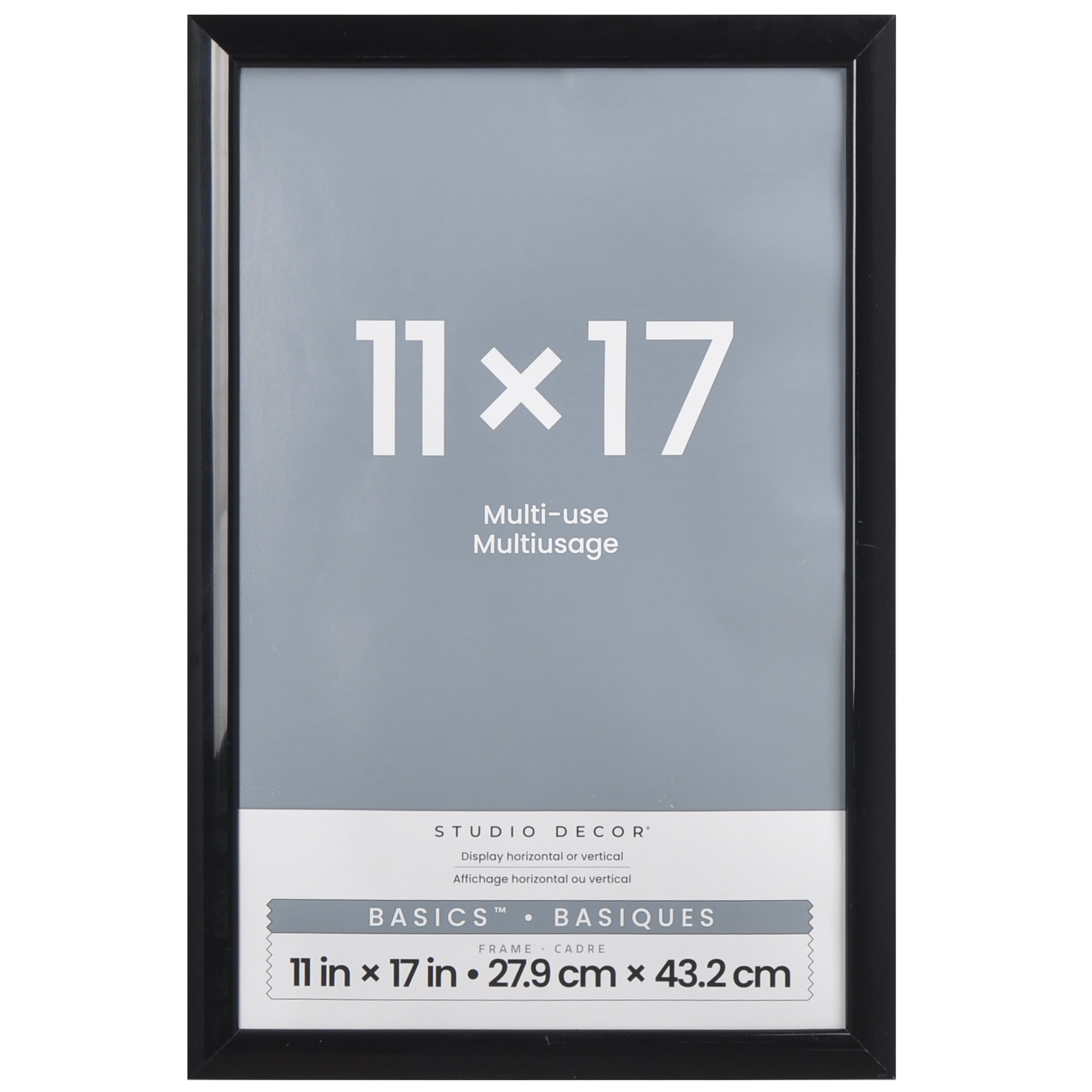 Studio Decor 11" x 17" Black Multi-Use Picture Frame - Includes Pre ...