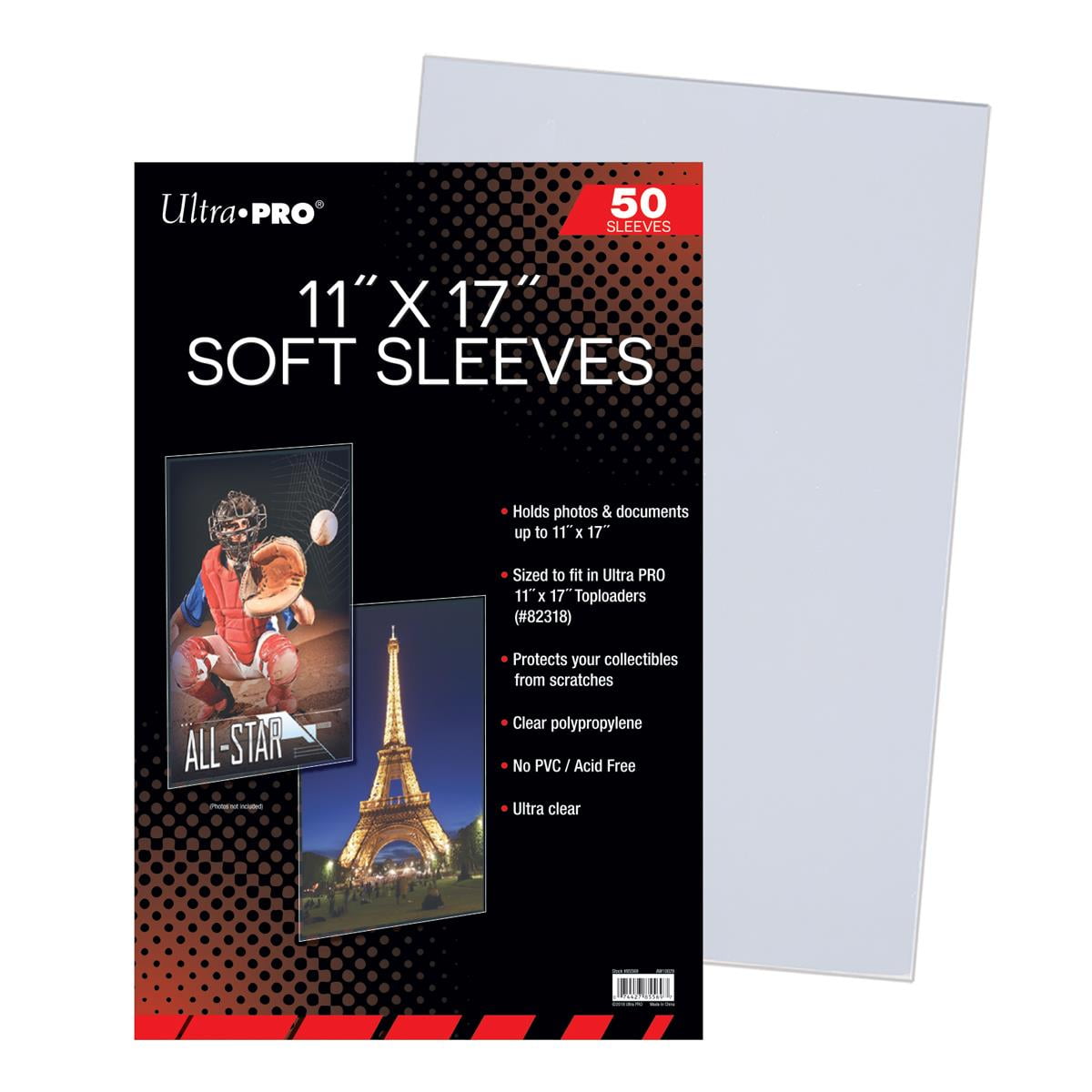 Ultra PRO 11" x 17" Acid-Free Plastic Soft Sleeves for Photos ...