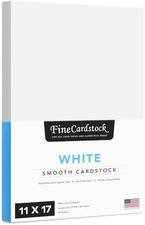 11 x 17 White Card Stock | Heavyweight 80lb Cover (216gsm) Cardstock ...