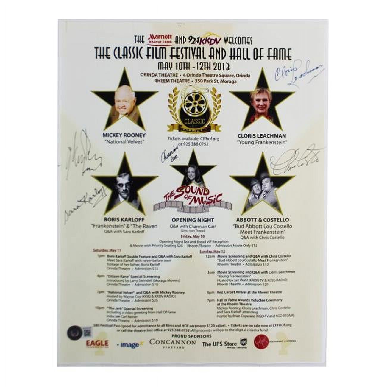 11 x 17 in. Multi Signed Unframed 2013 Classic Film Festival Poster ...