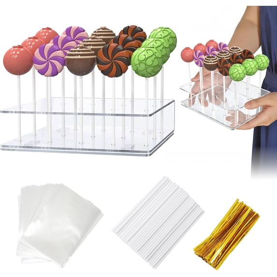 11" x 4.7" x 2.3", Acrylic Lollipop Display Stand, Clear, 2 Tier, Party ...