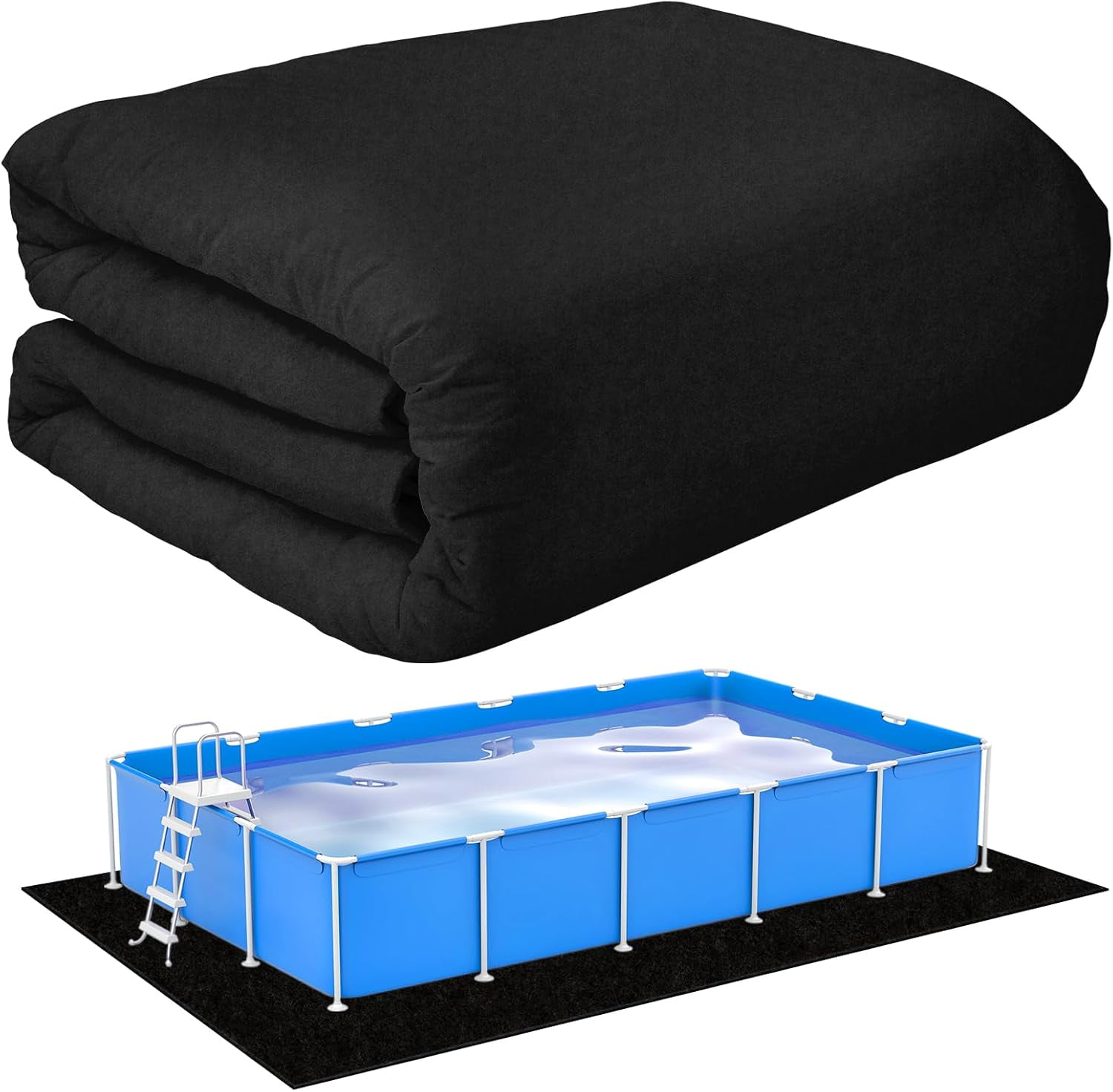 11 x 7.5ft Rectangular Pool Liner Pad for Above Ground Swimming Pools ...