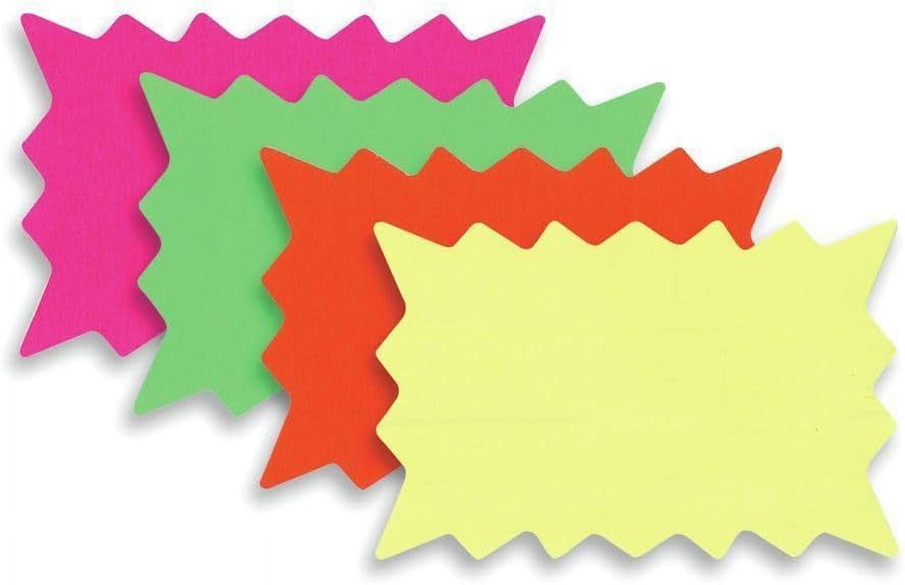 11 x 7 Fluorescent Single Sided Starburst Signs Pack of 100, 96065 ...