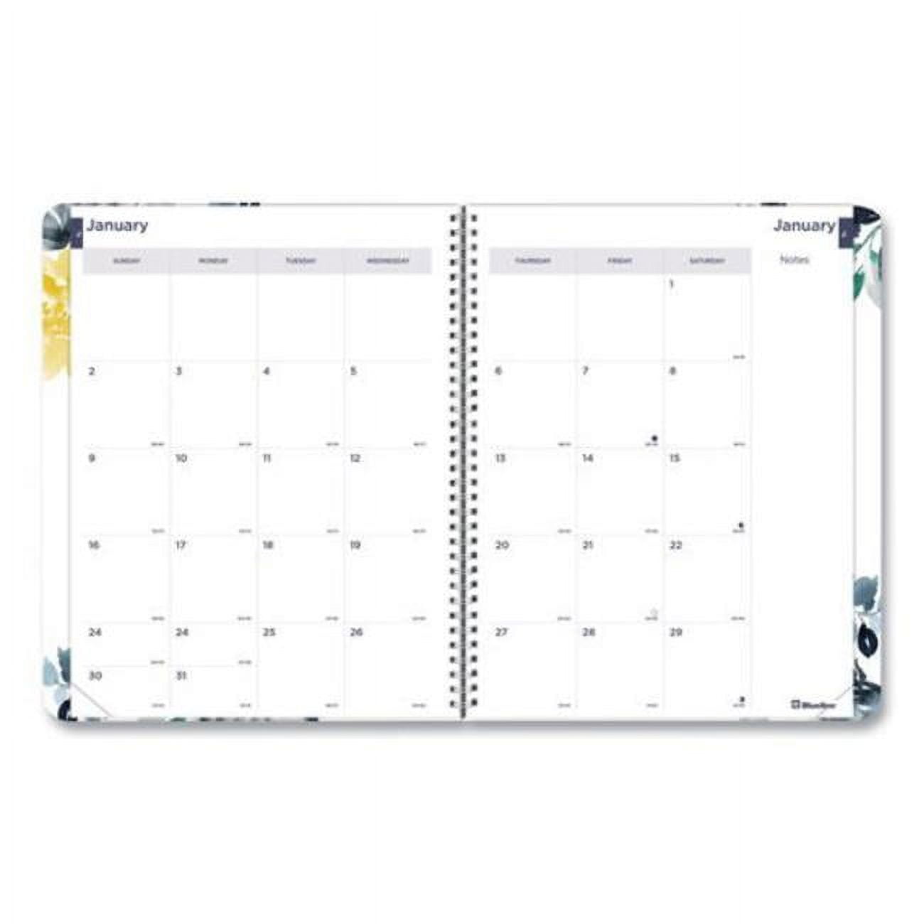11 x 8.5 in. Floral Watercolor Artwork Monthly 14-Month Planner, Multi ...