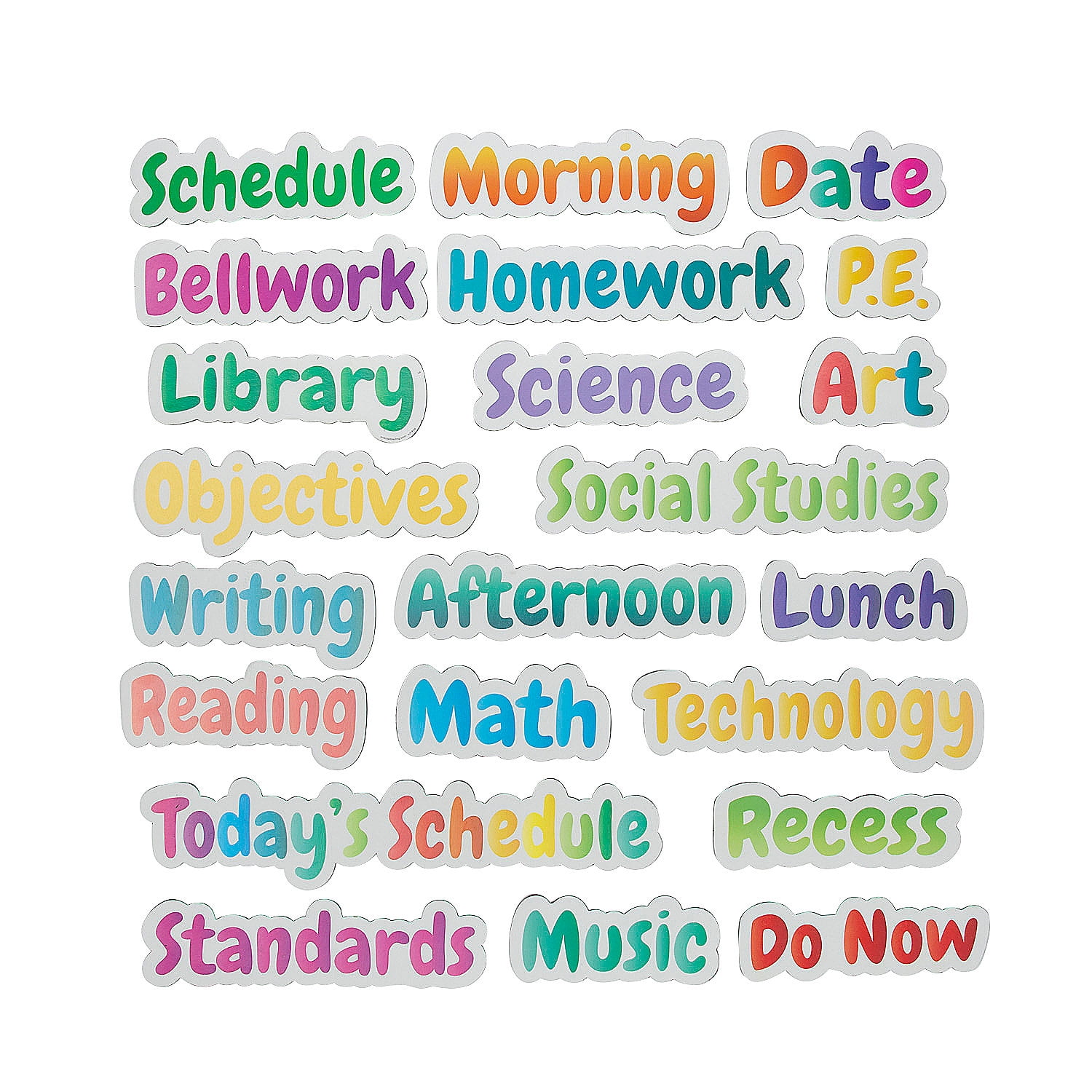 11" x 8" Bright Color Classroom Weekly Schedule Magnets - 22 Pc ...