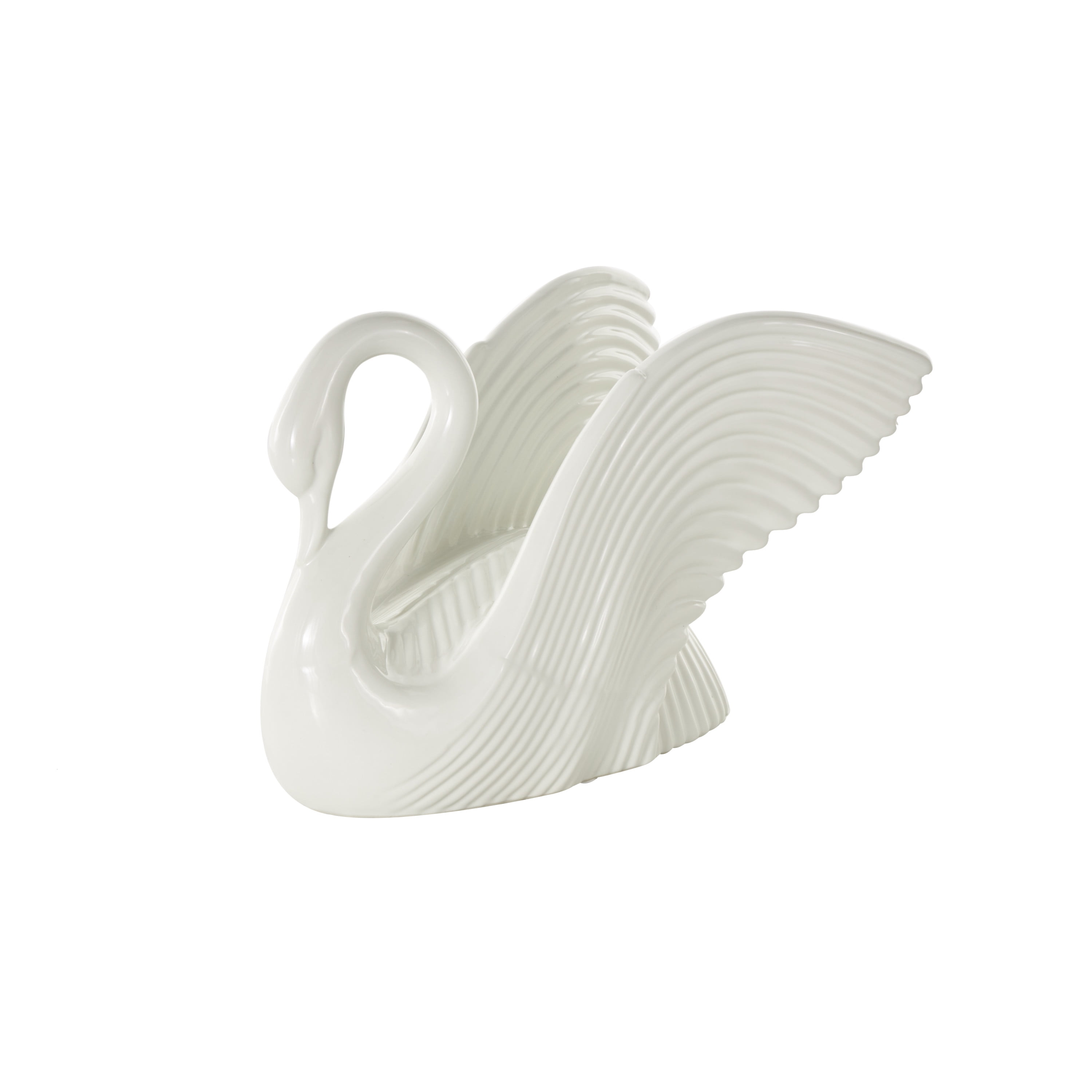 DecMode White Ceramic Swan Sculpture 10.55L x 6.95W x 7.5H - Walmart.com