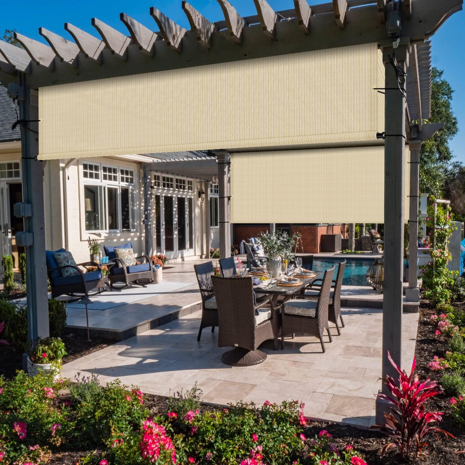 **11'x7' outdoor shade cover canopy sun shade cover with grommets ...