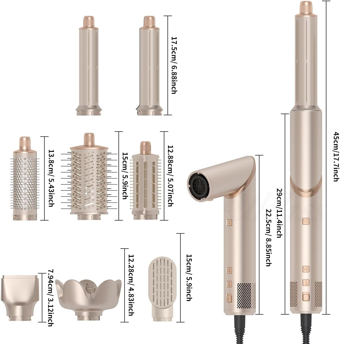 110,000 RPM High-Speed Negative Ionic Hair Dryer, Multi Hair Styler ...