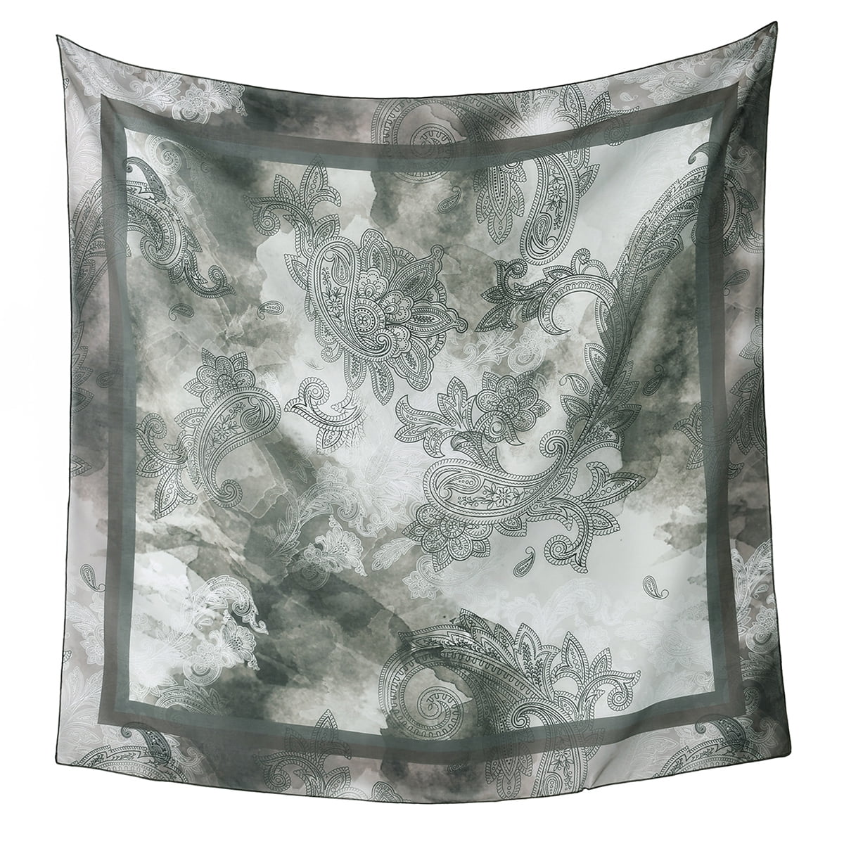 110*110cm Square Scarf Women Muslim Hijab Headscarf Wraps Printed Cotton Voile Square Scarf ...