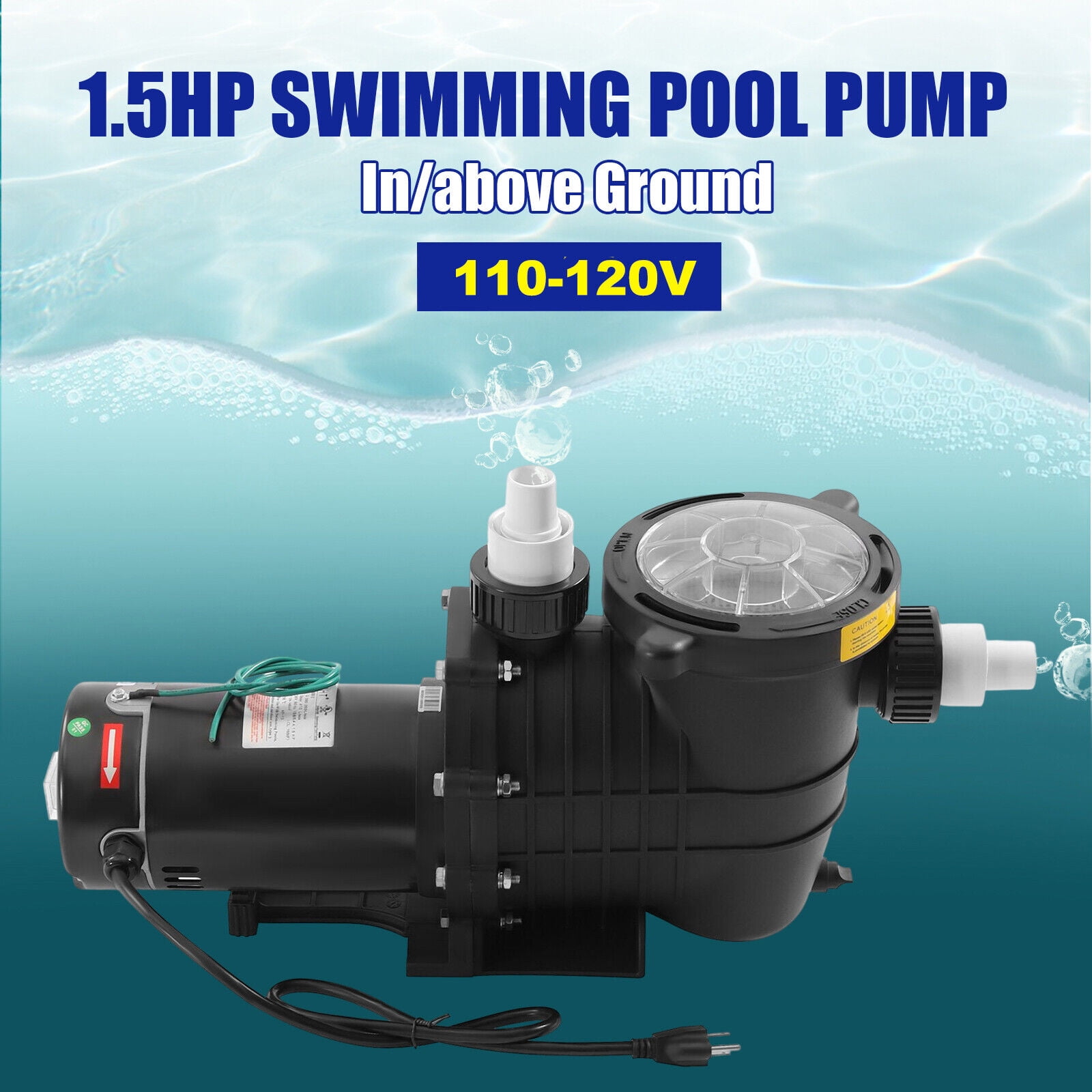110-120V 1.5HP Filter Pump 6000GPH Inground Swimming POOL PUMP MOTOR w ...