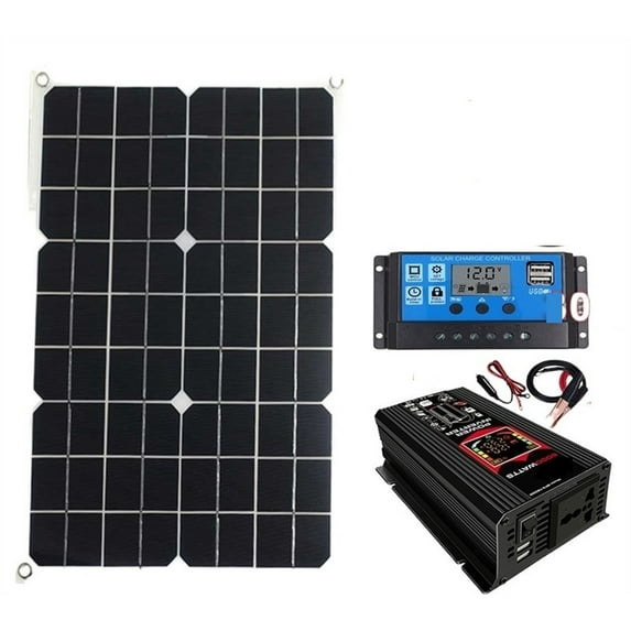 110-220 Solar Battery Inverter 4000W/6000W Solar Panel 18W Controller ...