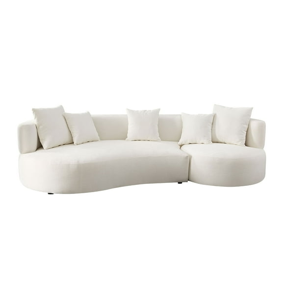 110.23 Inch Curved Sectional Swivel Sofa for Living Room, 360° Rotating ...