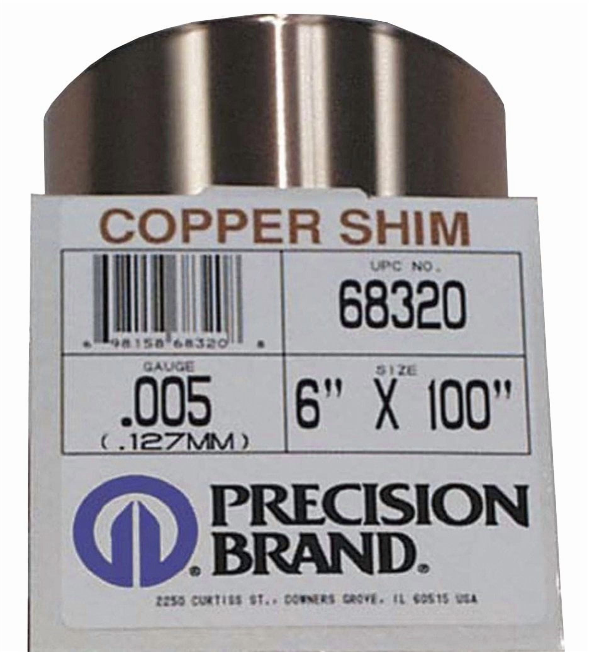110 Copper Sheet, Annealed, ASTM B152/ASTM B451, 0.001" Thick, 6" Width ...