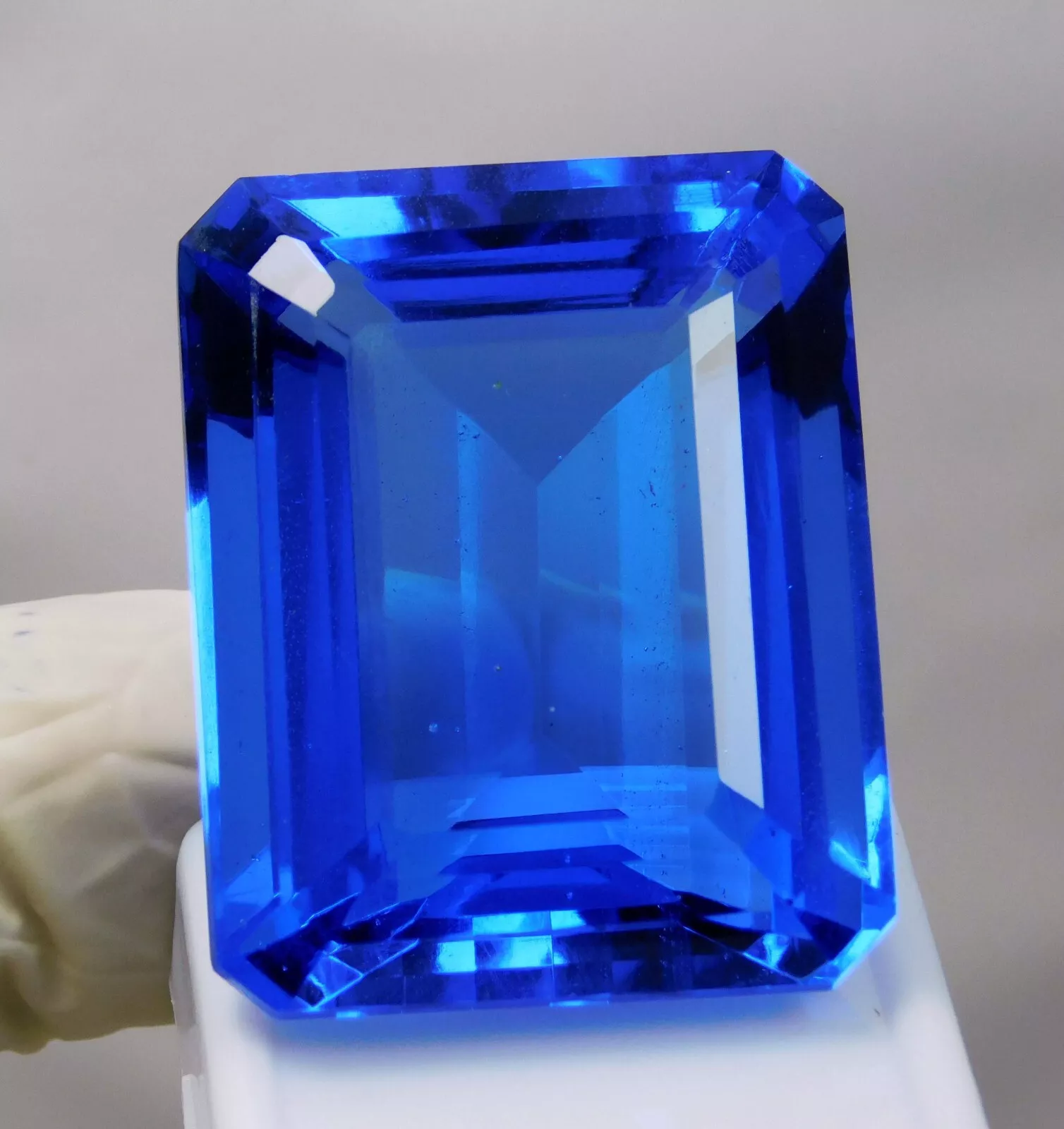 110 Ct Blue Tanzania Of Tanzanite Emerald Cut Glass Filled Stone Loose ...
