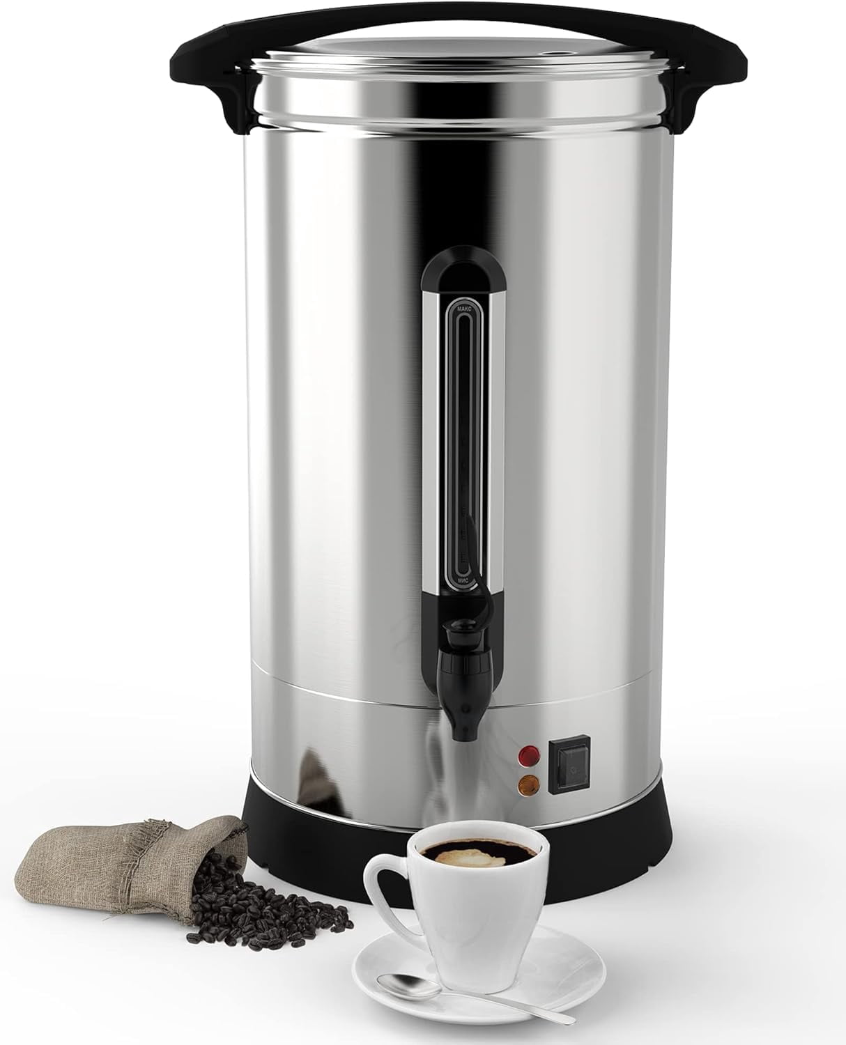 110 Cup Commercial Coffee Urn, 16L Double-wall Commercial Coffee Maker ...