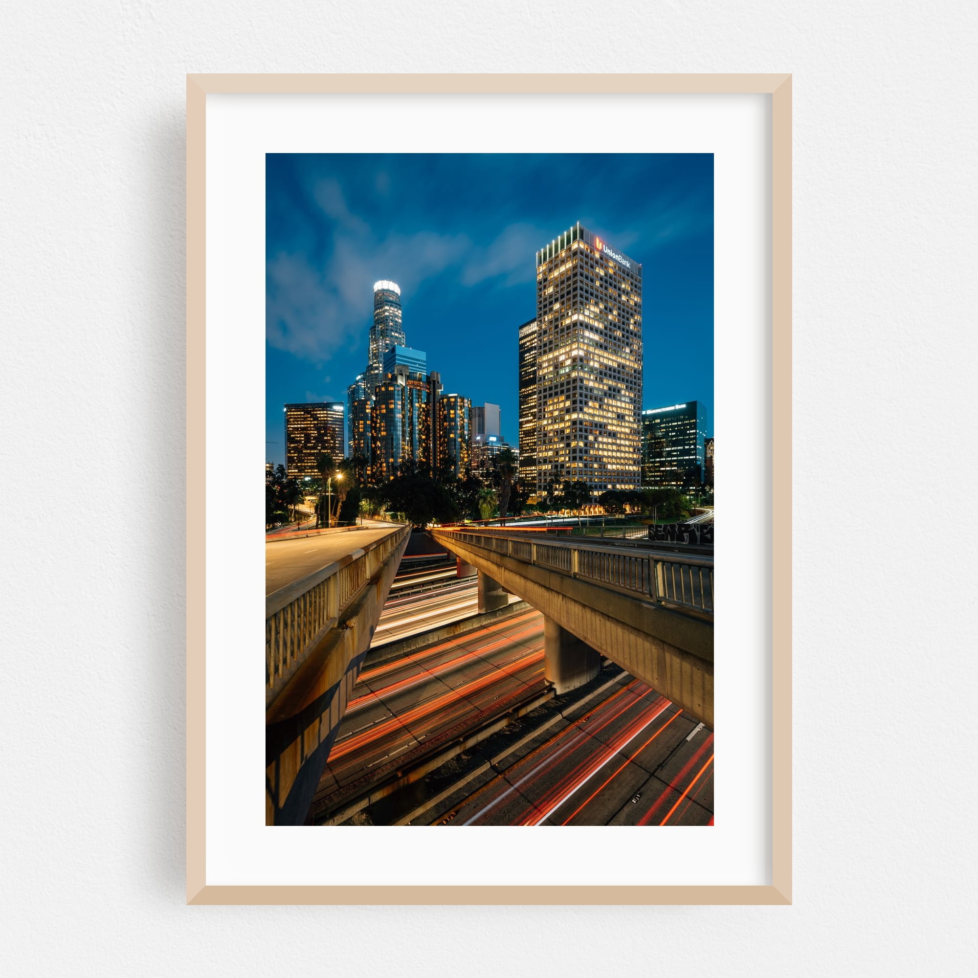 110 Freeway 01 - Los Angeles California Photography Oak Framed Wall Art ...