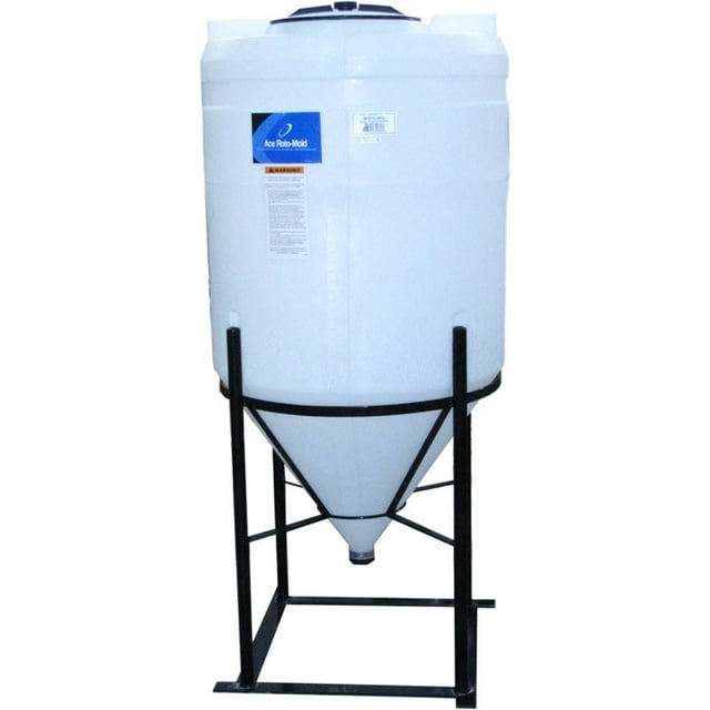 110 Gallon Full Drain Cone Bottom Inductor Tank with Steel Stand Water ...