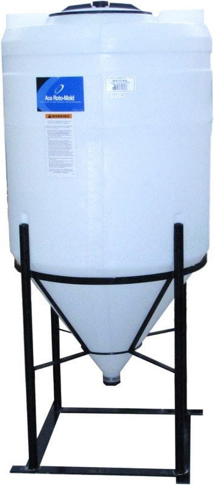 110 Gallon Plastic Pressure Storage, Full Drain Cone Bottom Inductor ...