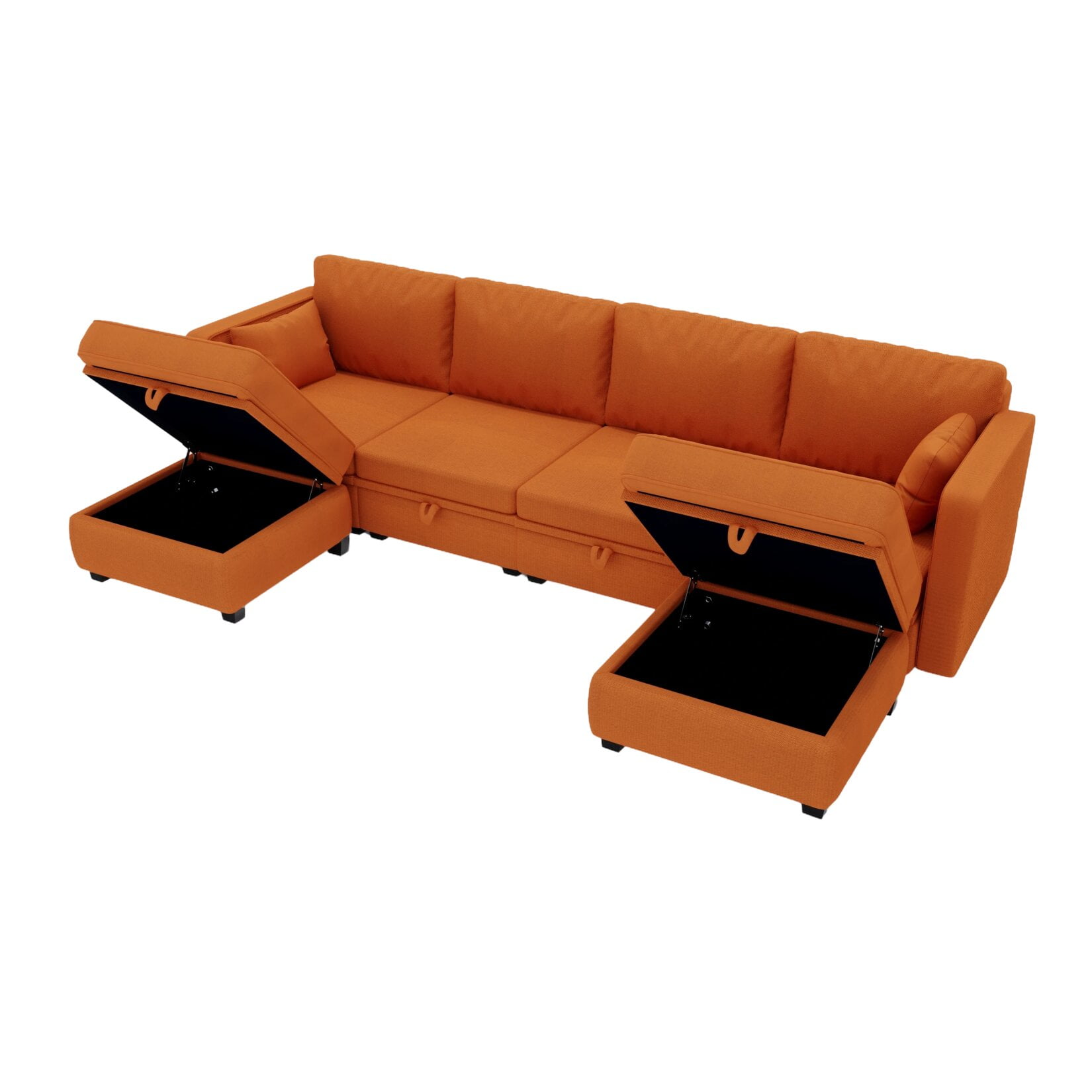 110 Inches Modular Sectional Sofa, U Shaped Convertible Sectional Sofa ...