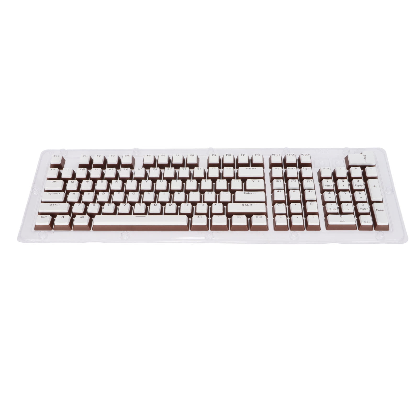 110-Key FOS Step Design, Wear-Resistant Keycaps, OEM Height, White with ...