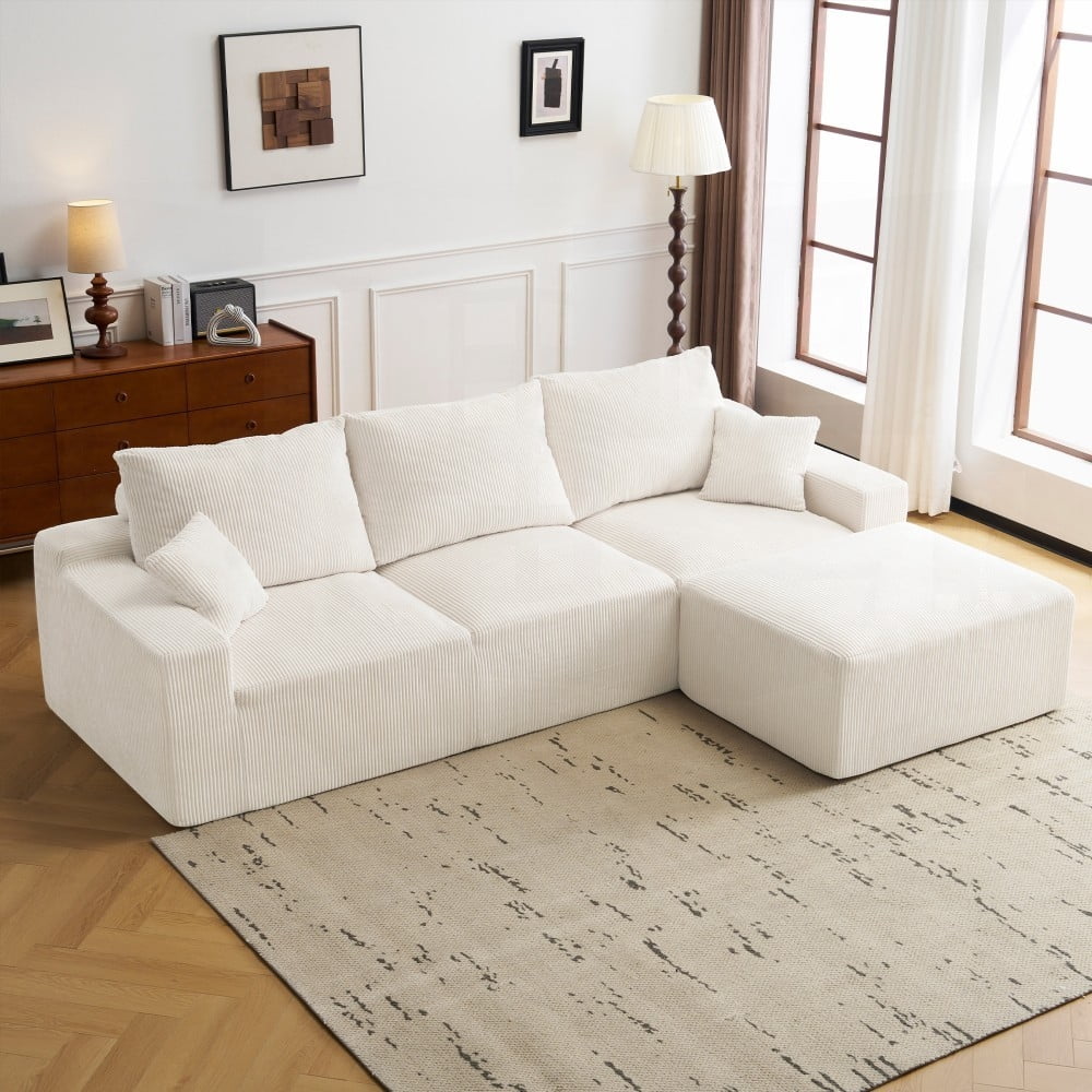 110" L-Shaped Sectional Sofa with Full-Compression & Modular, No ...