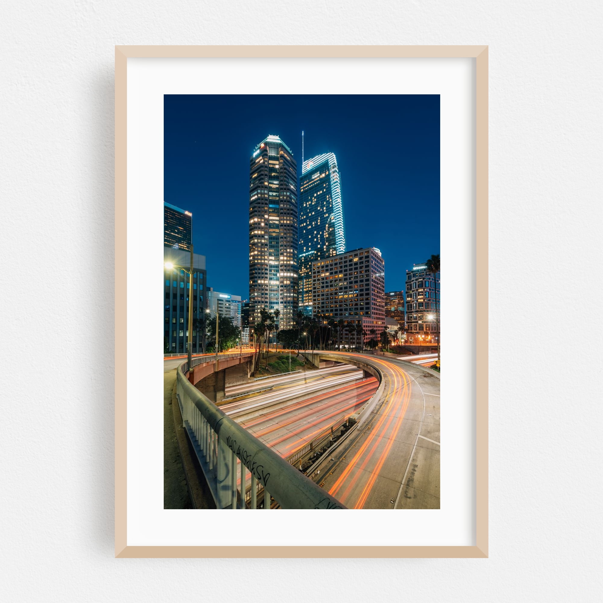 110 LOOP - Los Angeles California Photography Oak Framed Wall Art Print 8 x 12 inches - Walmart.com